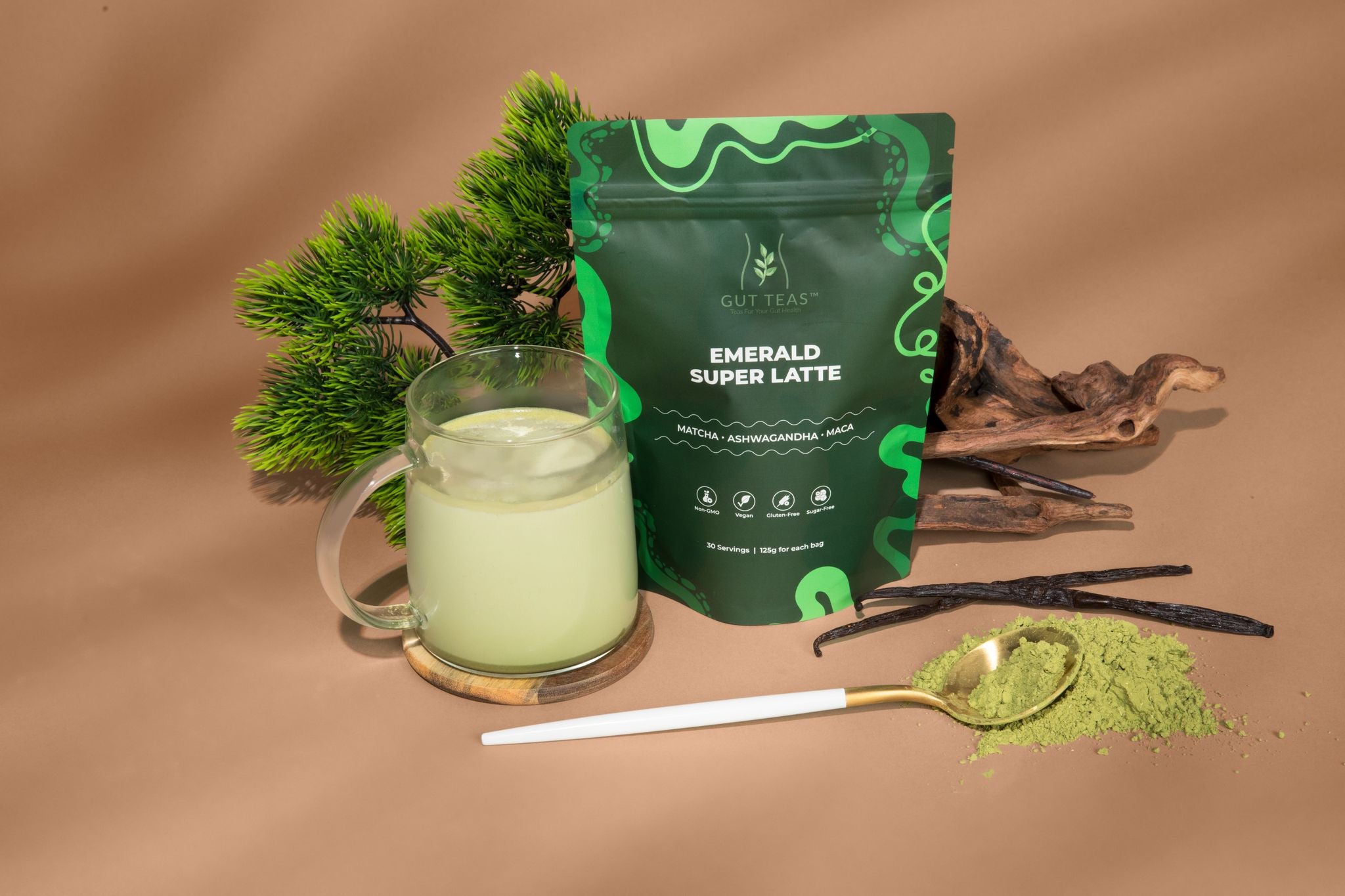 Emerald Super Latte- Matcha Super Latte – Gut Teas